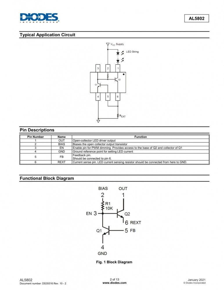 AL5802EV1 datasheet page 2