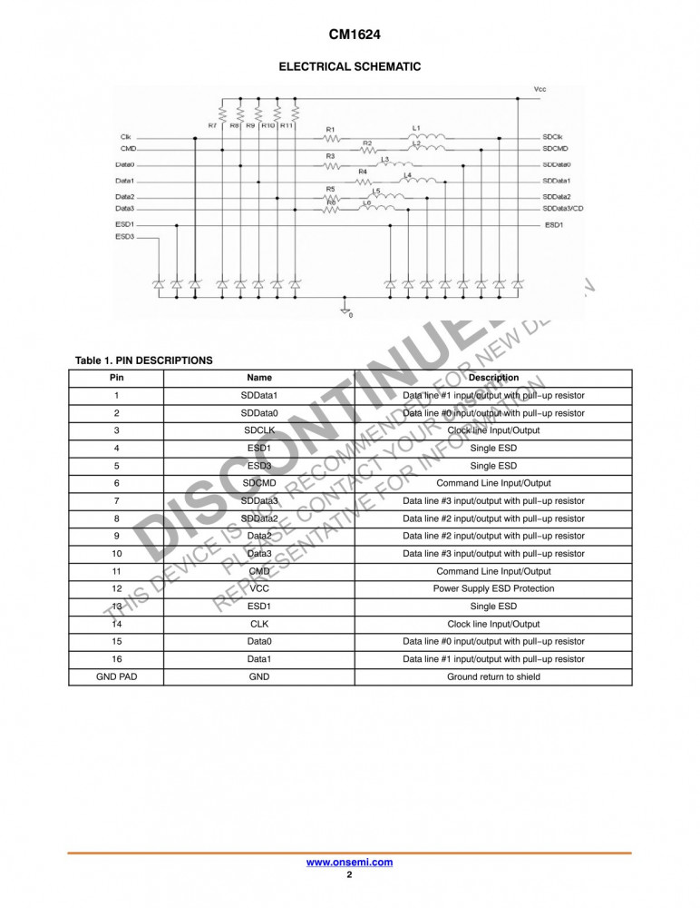 CM1624 datasheet page 2