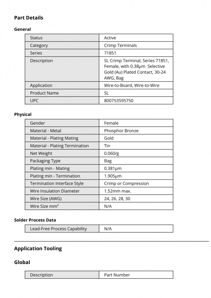 MOLEX SL product specification page 2