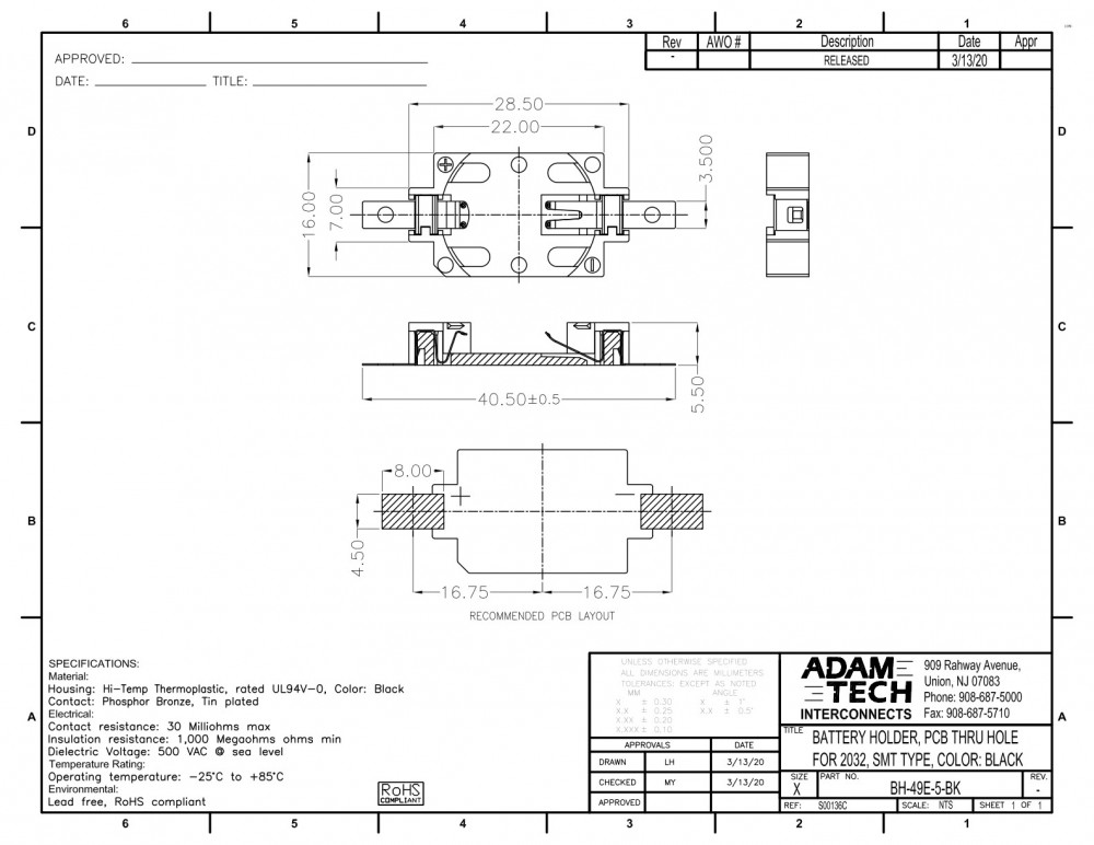 BH-49E-5-BK technical drawing page preview
