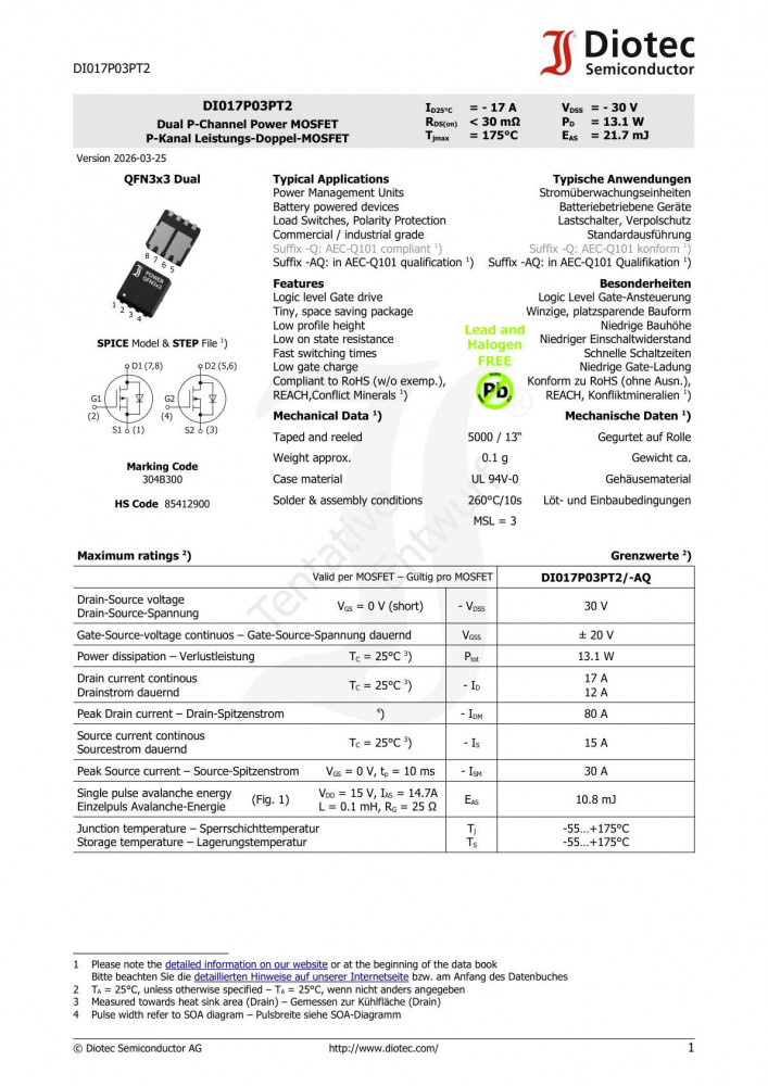 DI017P03PT2-AQ datasheet page 1