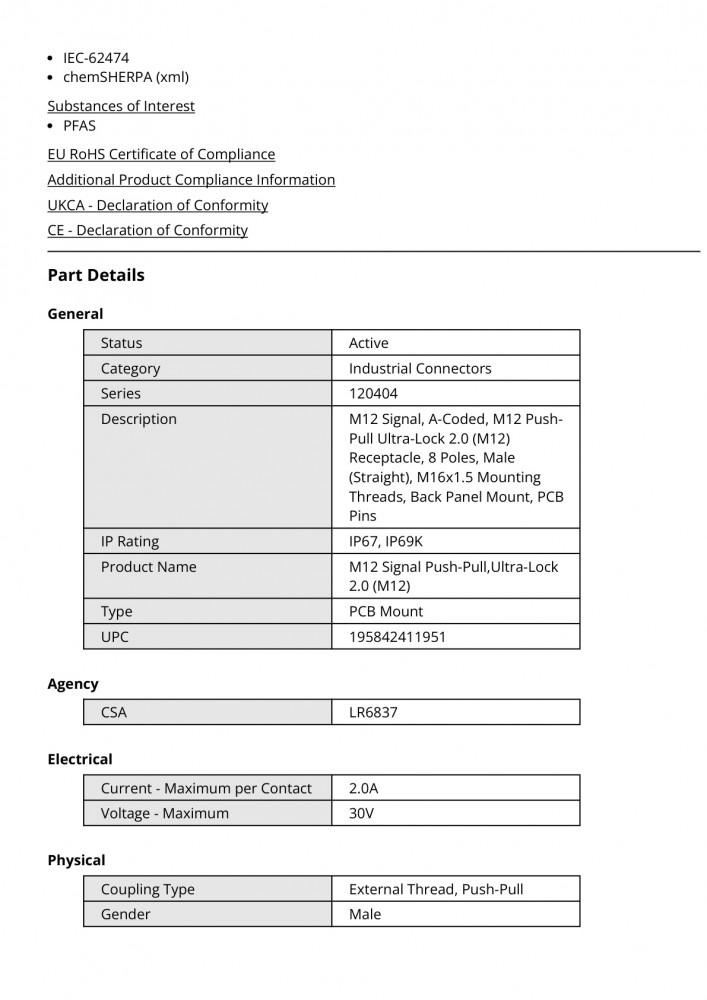 Molex product specification document page 2