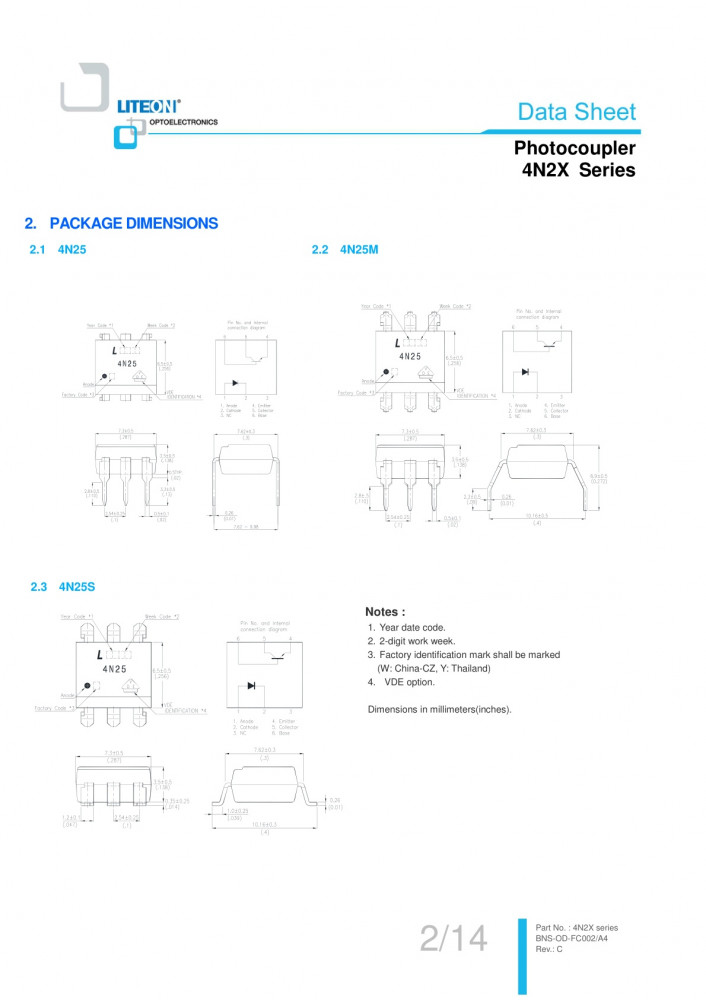 LITEON 4N28S-TA1 datasheet page 3