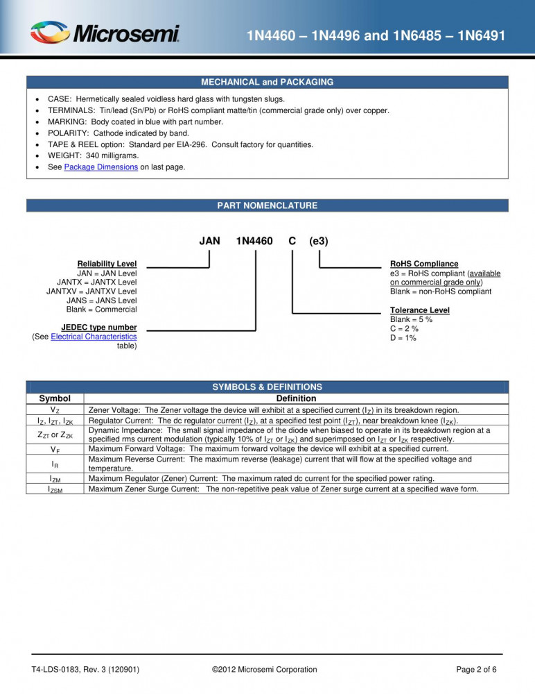1N4465 datasheet page 2
