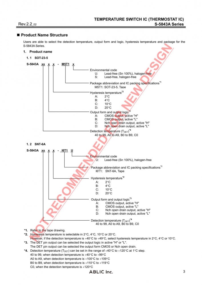 S-5843A Series datasheet page 3
