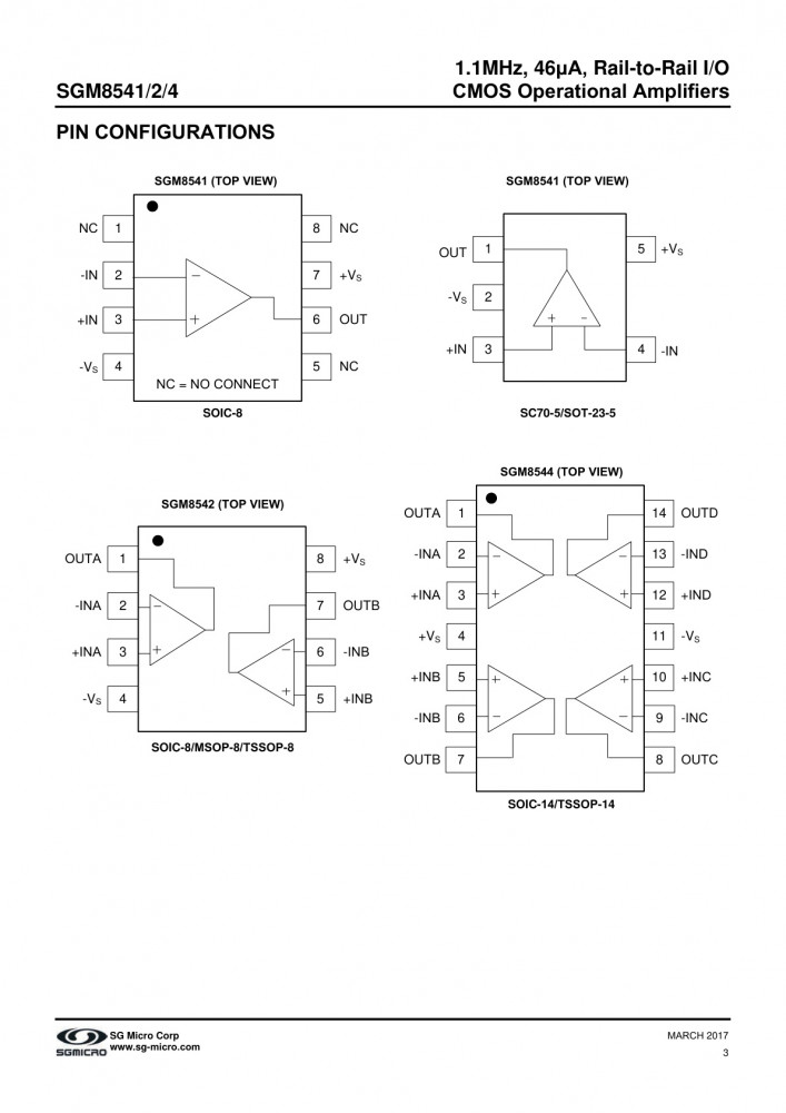 SGM8541 datasheet page 3