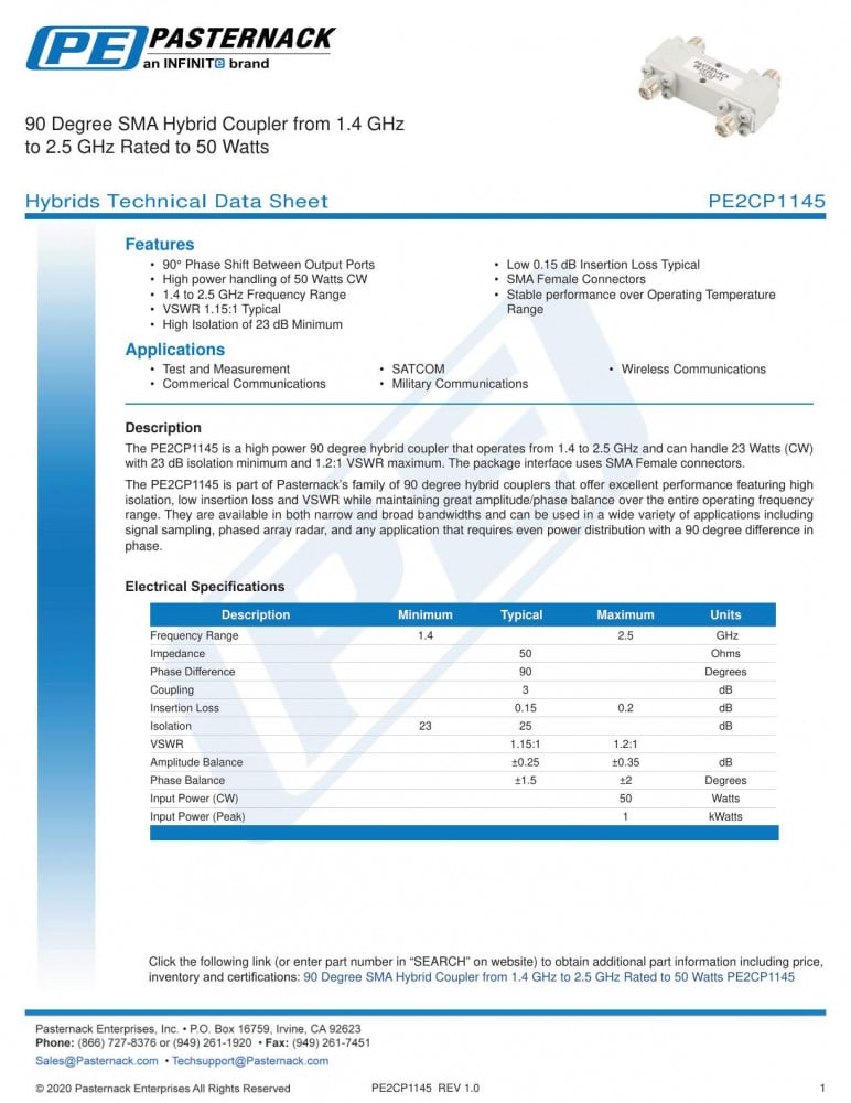 PE2CP1145 datasheet page 1