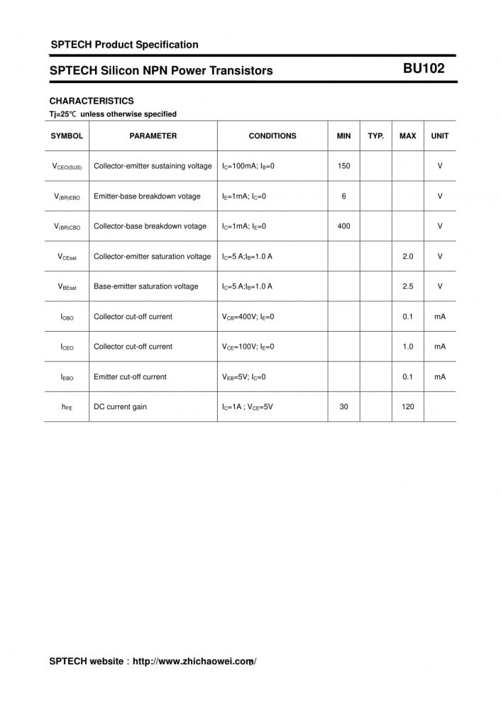 BU102 datasheet page 2
