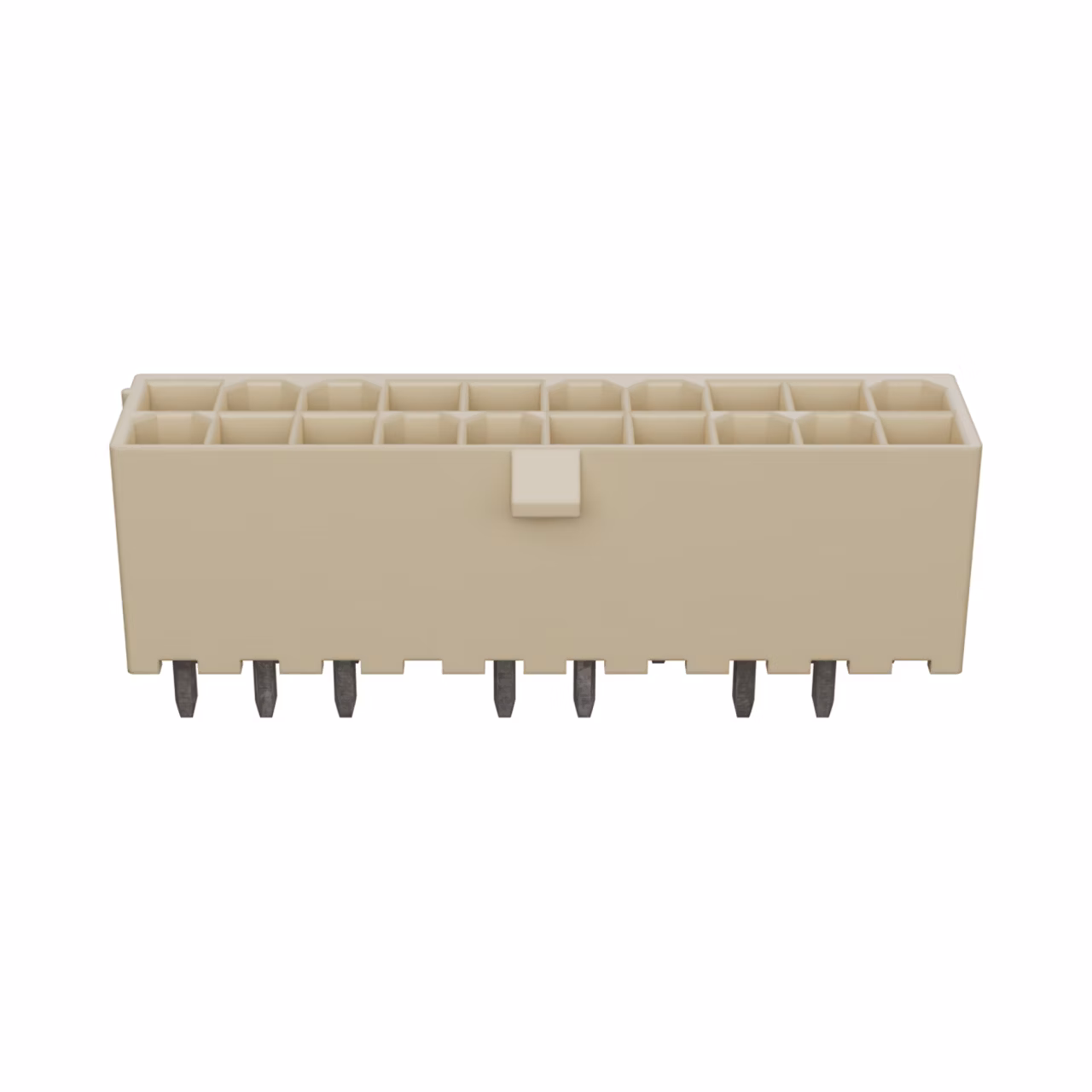 Mini-Fit HCS Header, 4.20mm Pitch, Dual Row, Vertical, without Snap-in Plastic Peg PCB Lock, 20 Circuits, Circuits 4, 8, 14, 17 and 20 Voided, Nylon 6/6 94V-0, Matte Tin (Sn) Plating, without Drain Holes for sale