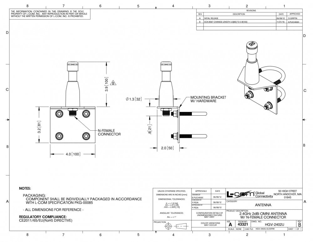 L-com HGV-2402U technical document page