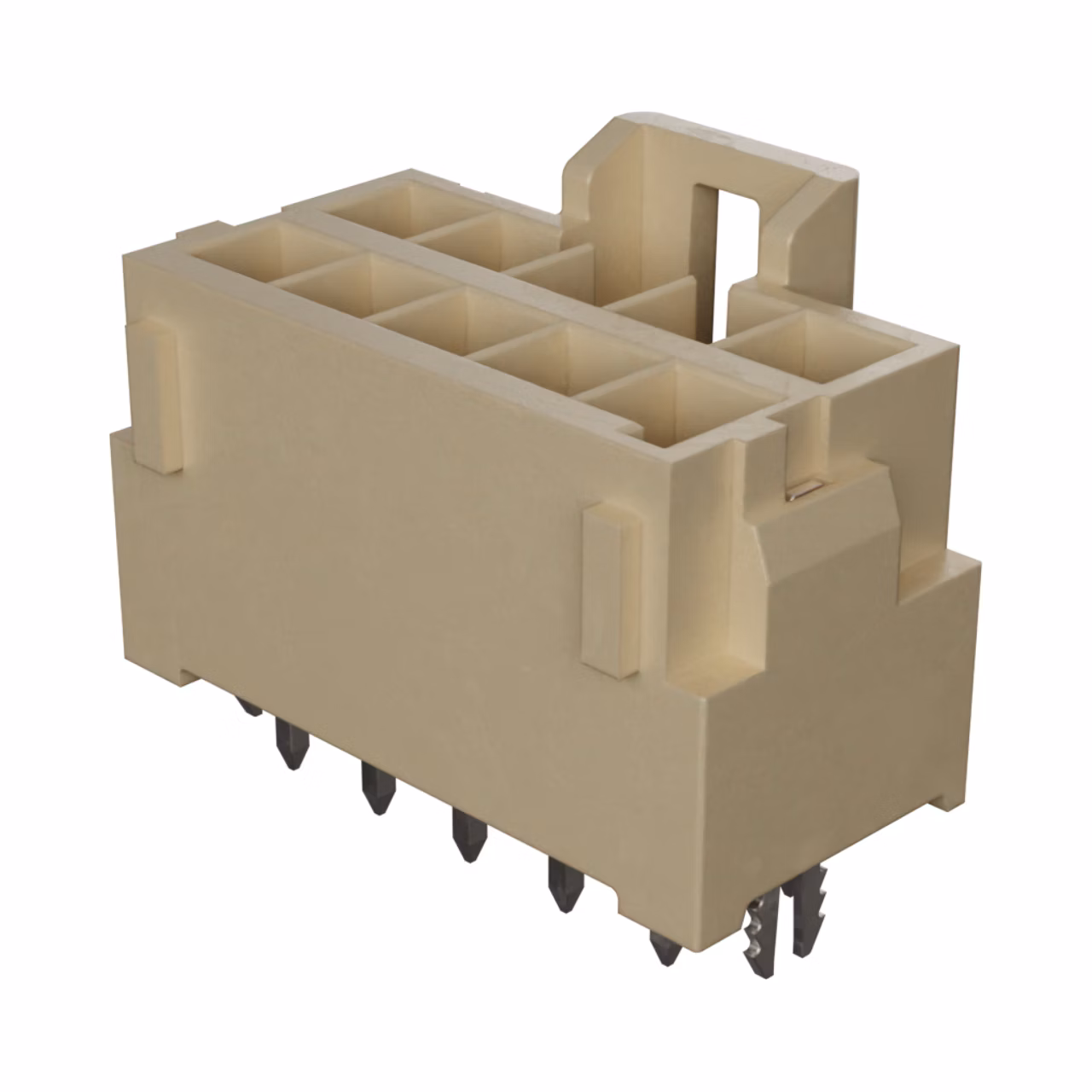 Ultra-Fit Vertical Header, 3.50mm Pitch, Dual Row, 10 Circuits, with Solder Clips, 0.38µm Gold (Au) Plating, Natural, Glow-Wire Capable, Tray for sale