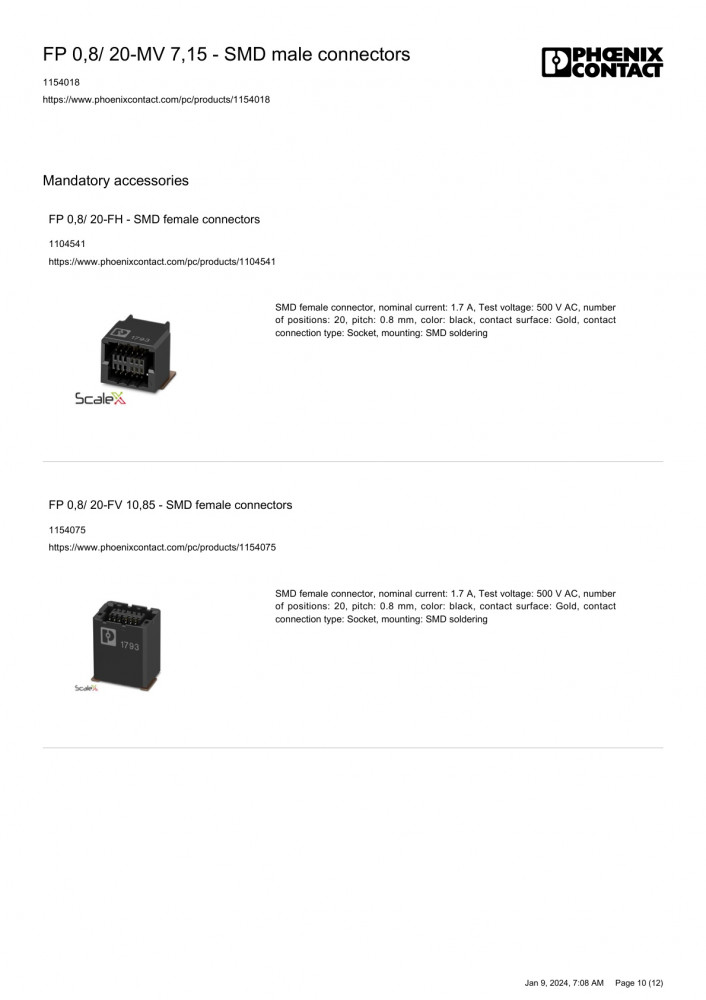 Phoenix Contact 1154018 technical document page 10