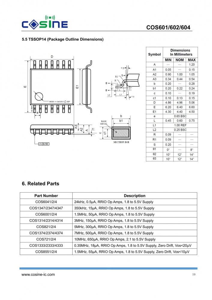 COS602 datasheet page 10