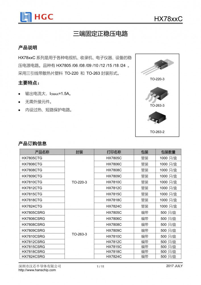 HX7824CTG datasheet page 1