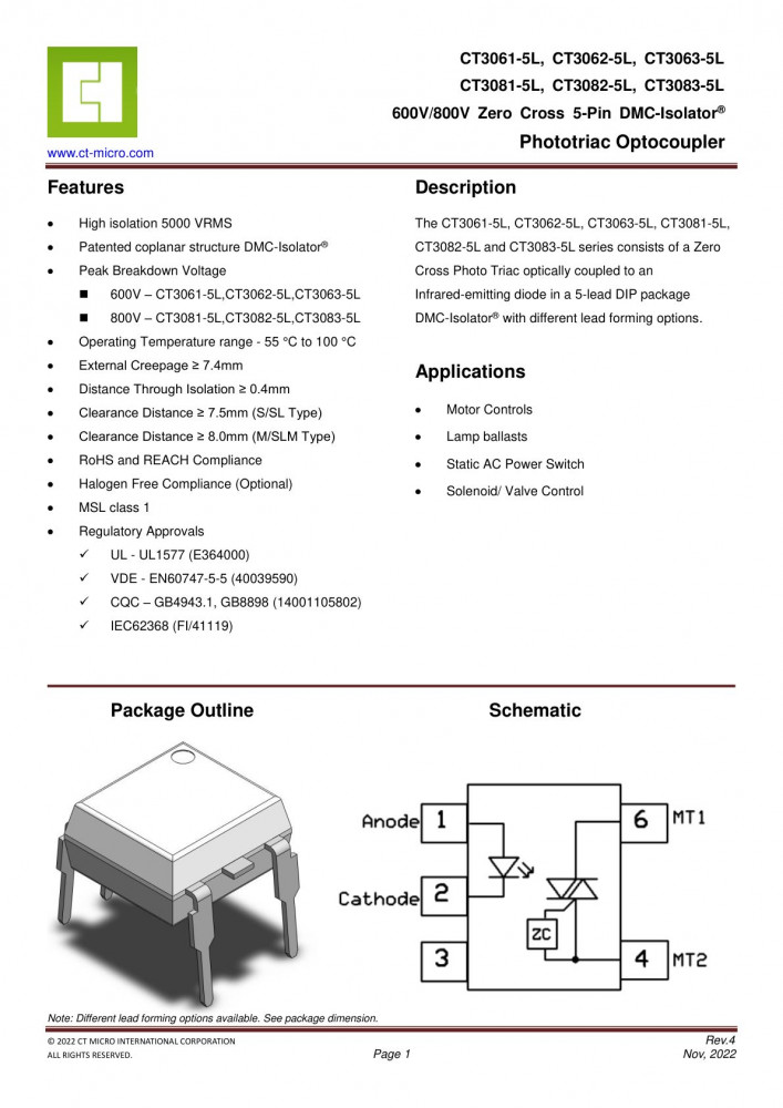 CT3083-5L datasheet page 1