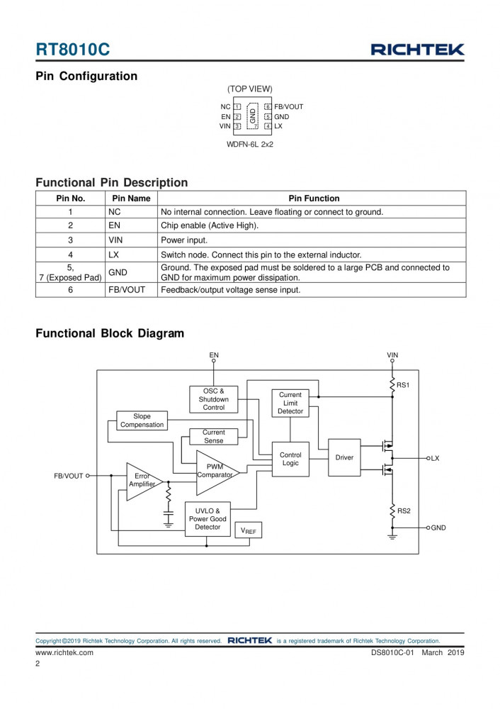 RT8010C datasheet page 2