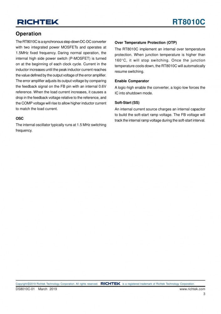 RT8010C datasheet page 3