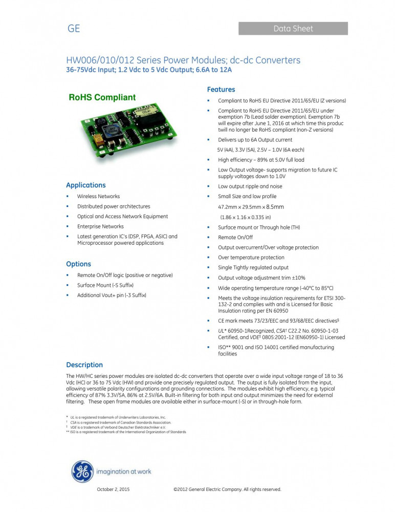 ABB HW series datasheet page 1
