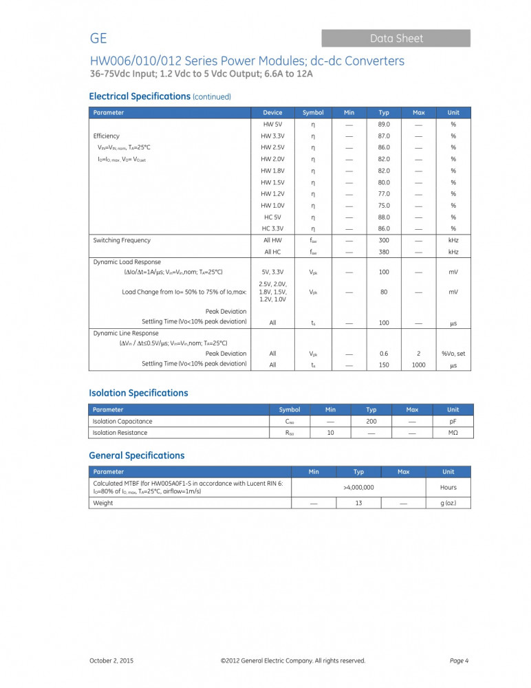 ABB HW series datasheet page 4