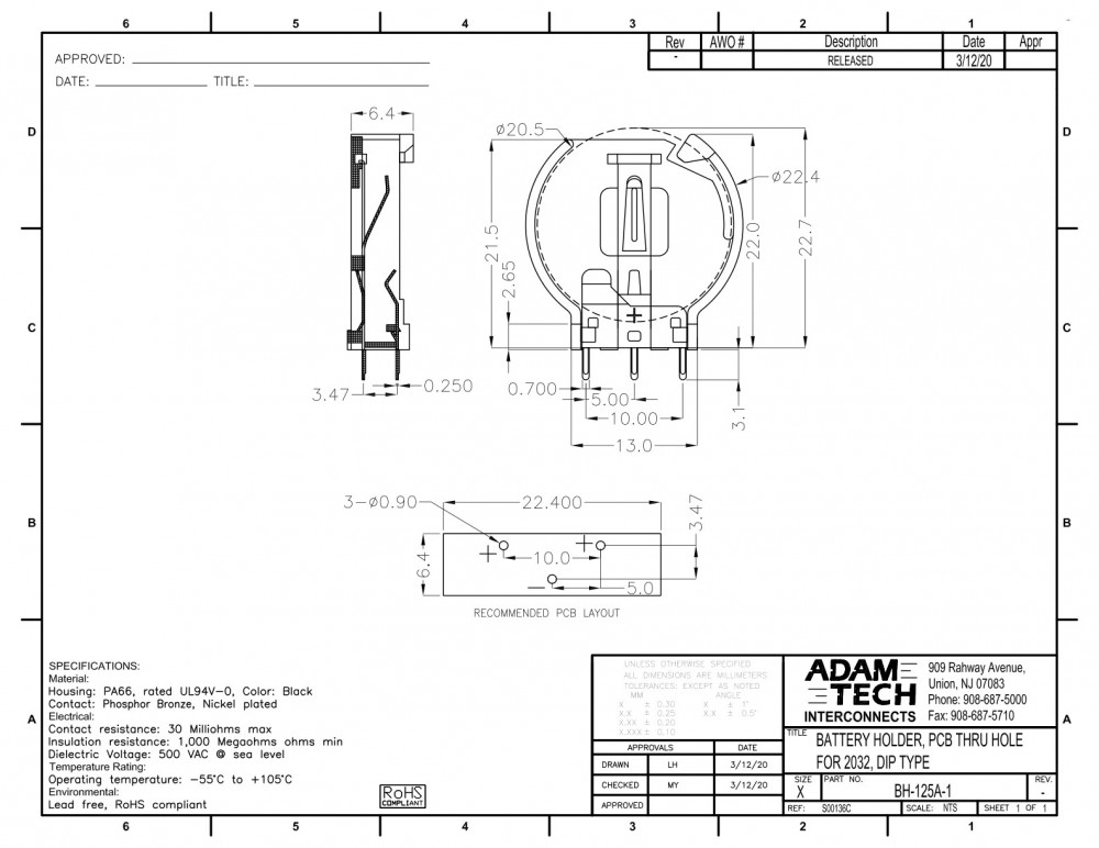 ADAM TECH BH-125A-1 technical document preview