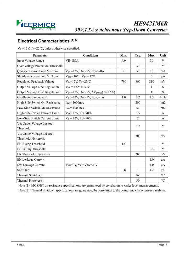 HE9421M6R datasheet page 4
