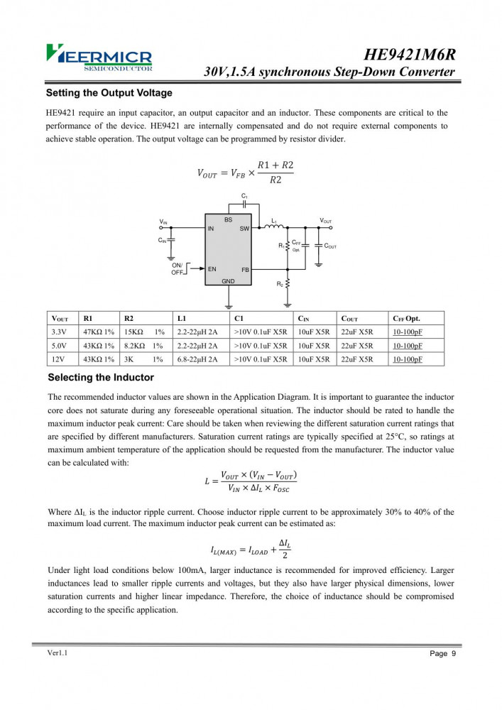 HE9421M6R datasheet page 9