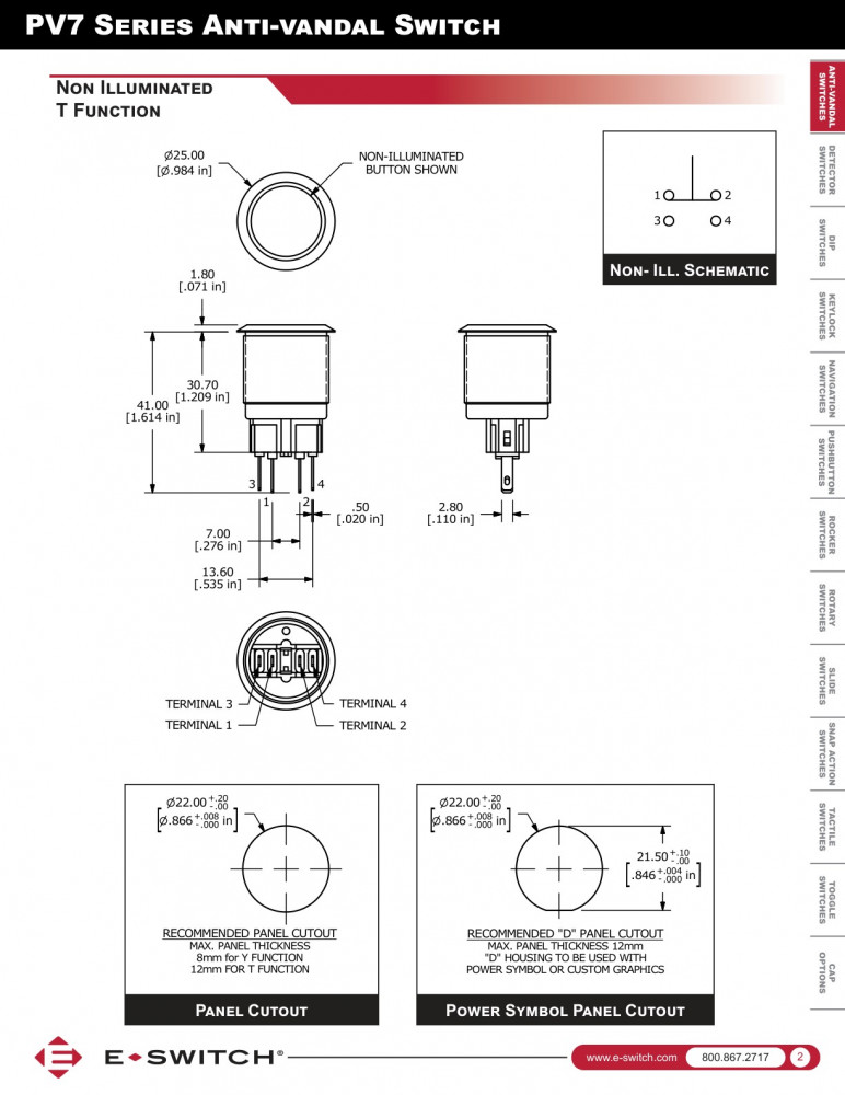 PV7 series datasheet page 2