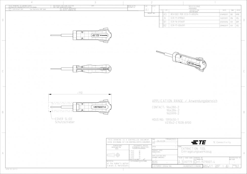 DEUTSCH extraction tool drawing preview for 1-1579007-4