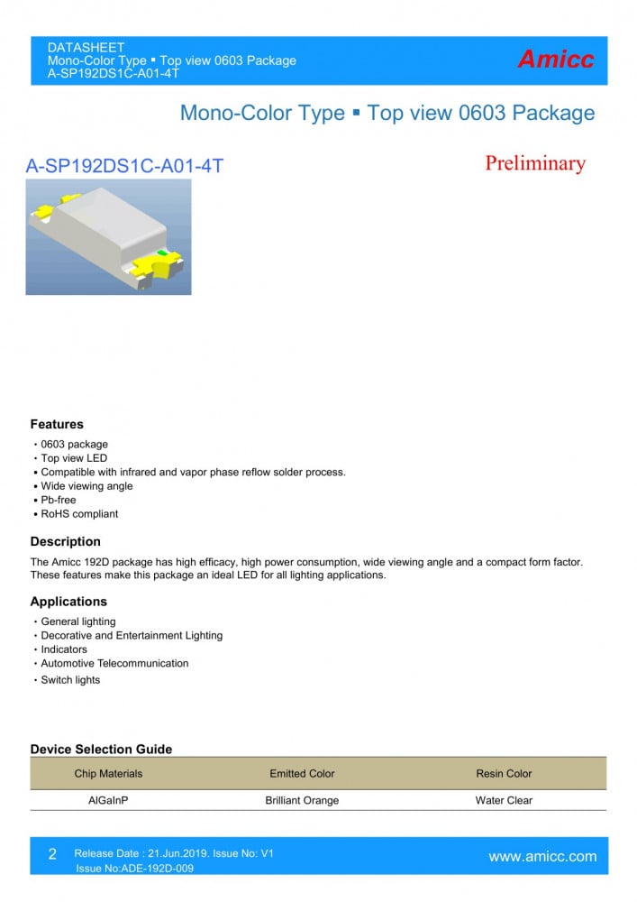 A-SP192DS1C-A01-4T datasheet page 2
