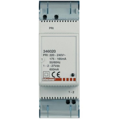 Additional power supply to be used to supply entrance panels and internal units locally. 2 DIN modular enclosure. for sale