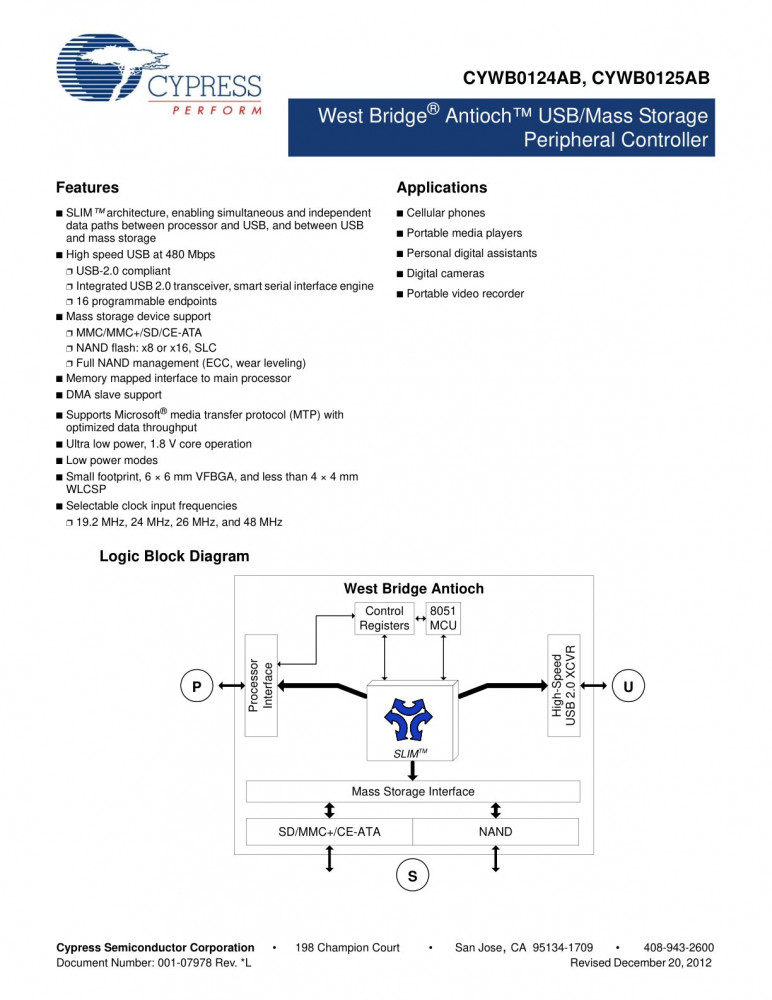 CYWB0125ABX-FDXIT technical document page 1