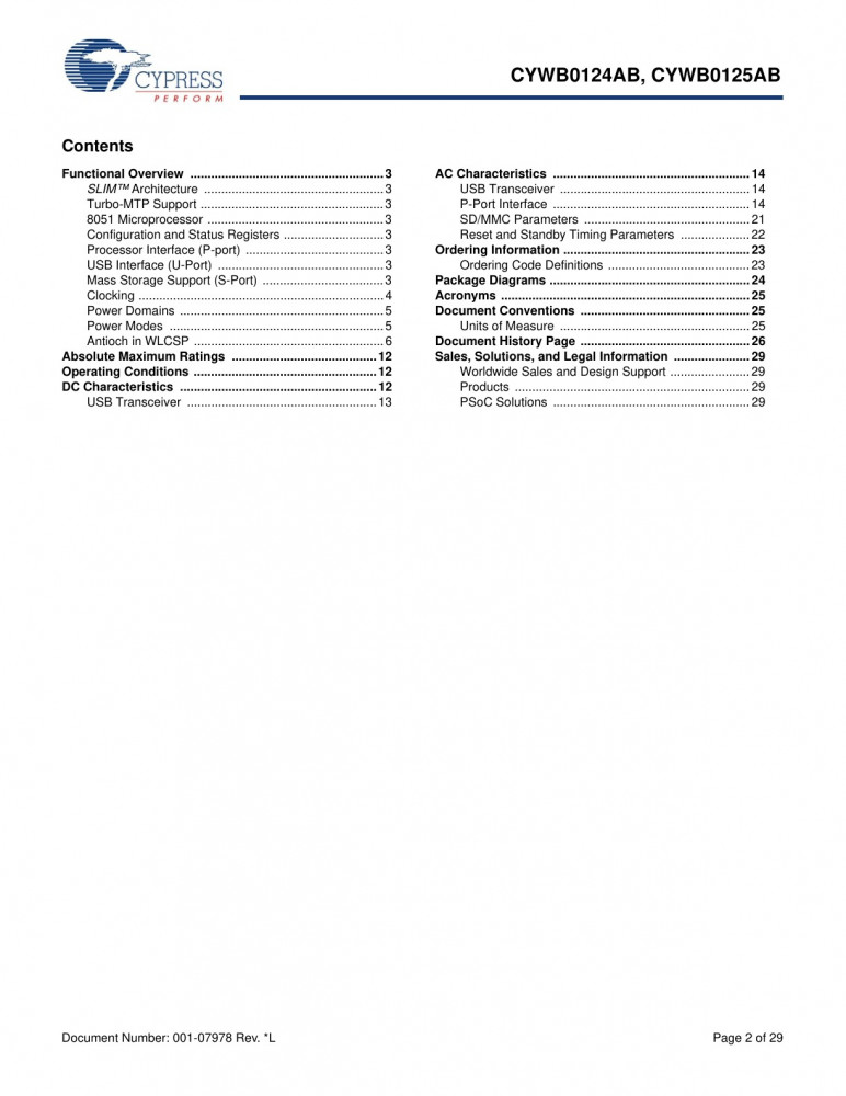 CYWB0125ABX-FDXIT technical document page 2