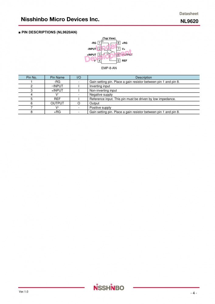 NL9620 datasheet page 4
