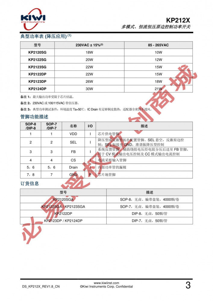 KP2124DP datasheet page 3