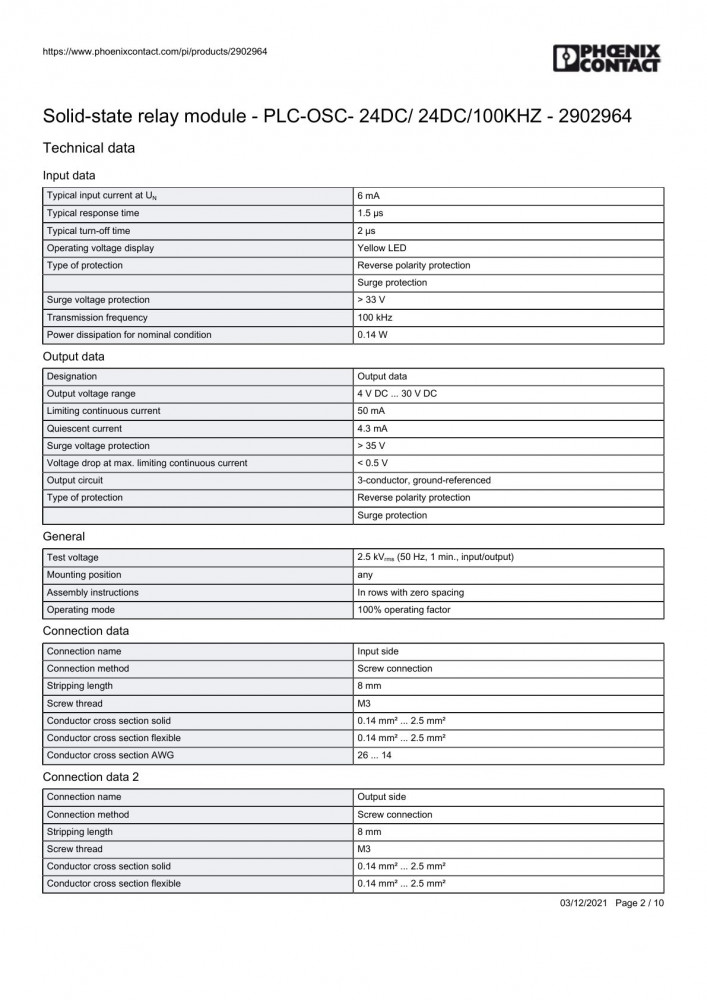 Phoenix Contact 2902964 document page 2