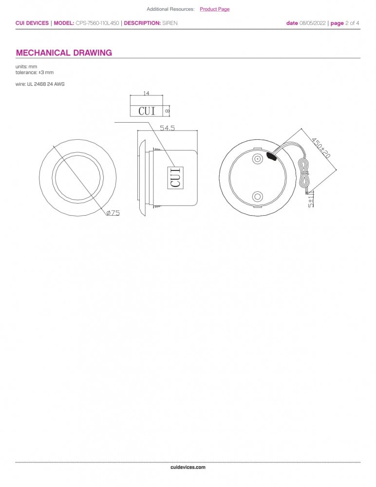 CPS-7560-110L450 datasheet page 2