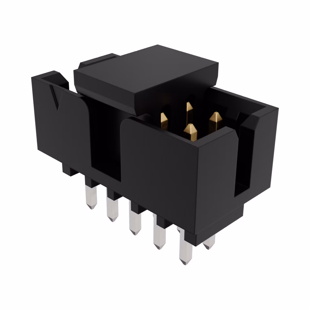 2.00mm Pitch, Milli-Grid PCB Header, Dual Row, Vertical, Through Hole, Shrouded, 10 Circuits, 0.76µm Gold (Au) Plating, 2.50mm Tail Length, Dual Side Slots, Center Polarization, with Cap, Tape and Reel for sale