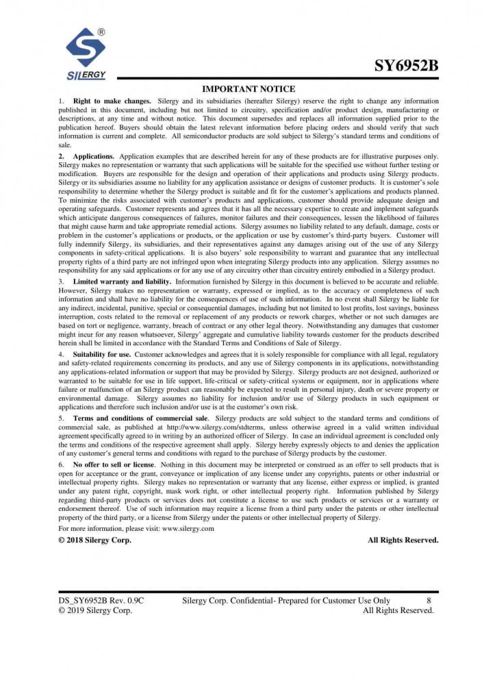 SY6952BFCC datasheet page 8