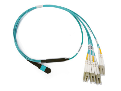 LC Duplex-to-LC Duplex Fiber Optic Jumper Cable Assembly, High Bandwidth (OM4), Multimode, 2.00mm Plenum Zipcord, 3.0m Length