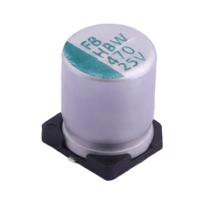 Lelon HBZ471M1ETR-1013 Aluminum-Polymer Capacitor