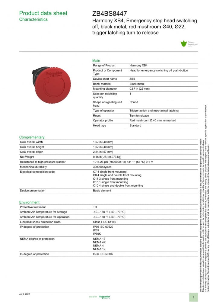 ZB4BS8447 technical document page 1