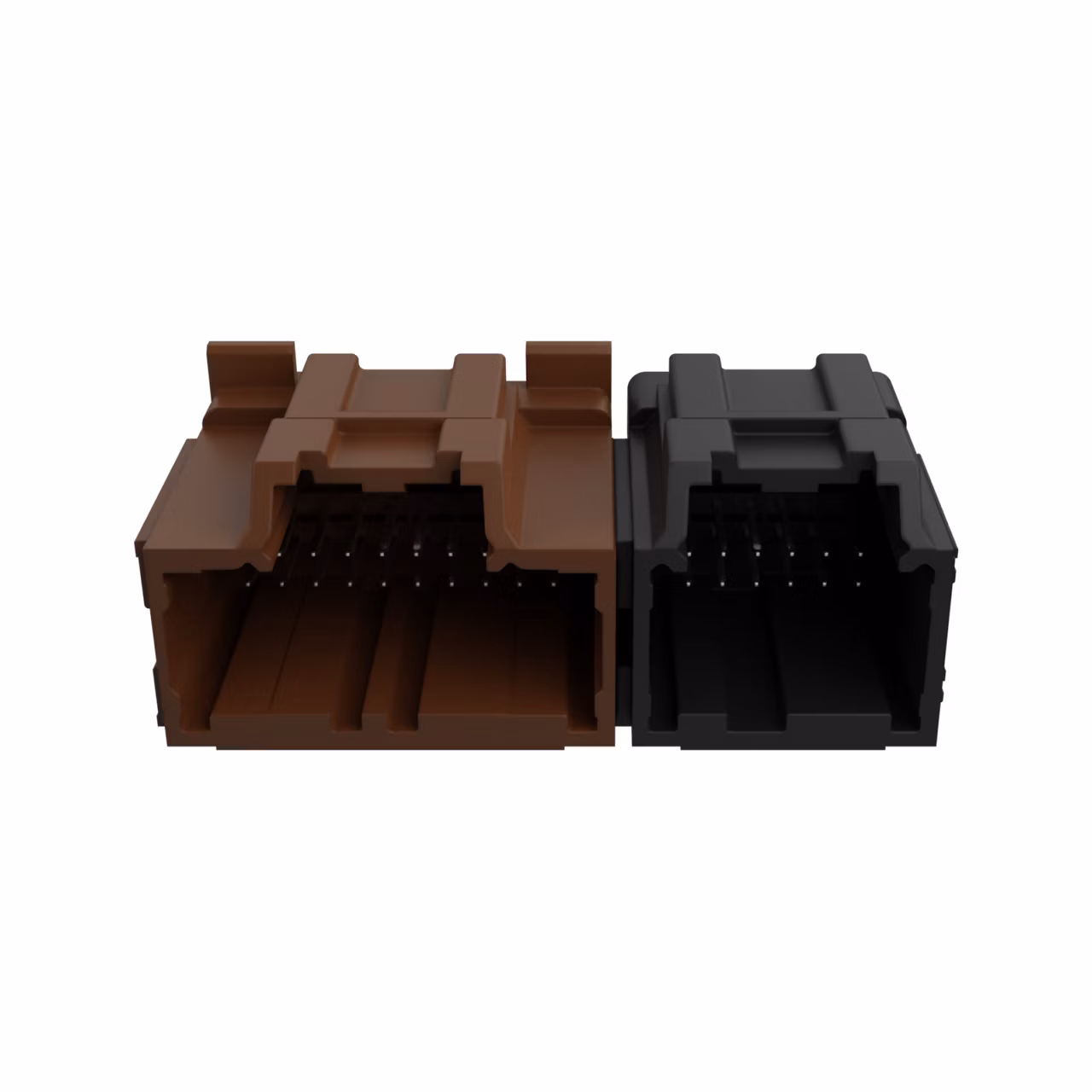 Stac64 2 Bay Right-Angle Headers, Plastic Pin-Alignment-Plate, 32 Circuits, Bay A 20 Circuits Signal Header, Polarization C, Brown; Bay B 12 Circuits Signal Header, Polarization A, Black; Tube for sale