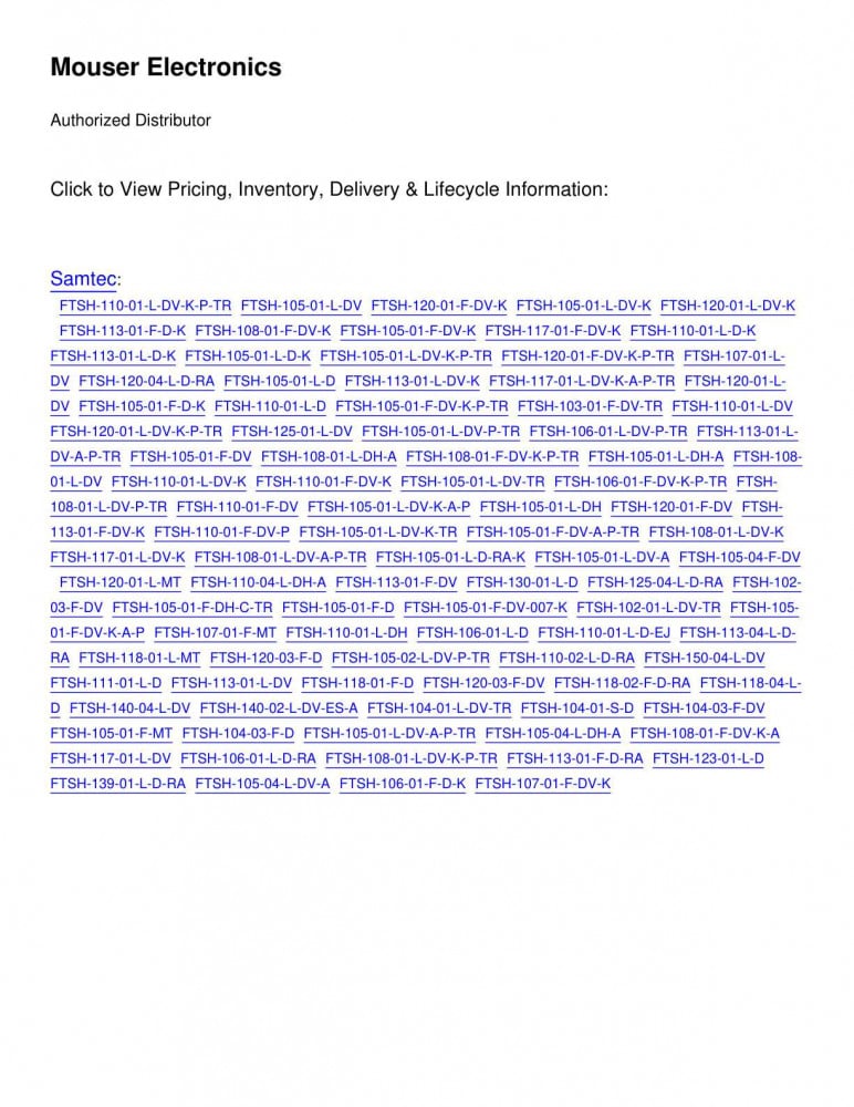 Samtec FTSH series technical document page 2