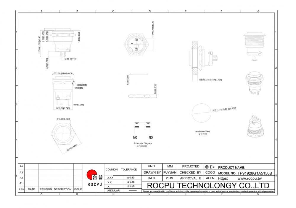 TP91928G1A5150B technical drawing page 1