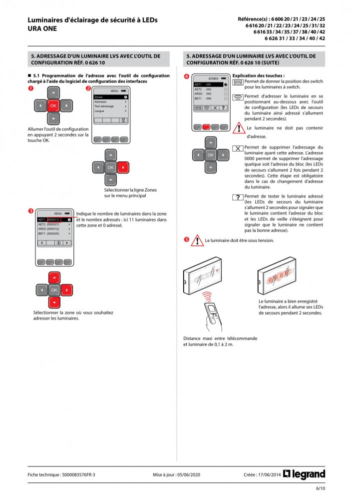 Legrand URA ONE technical document, page 6