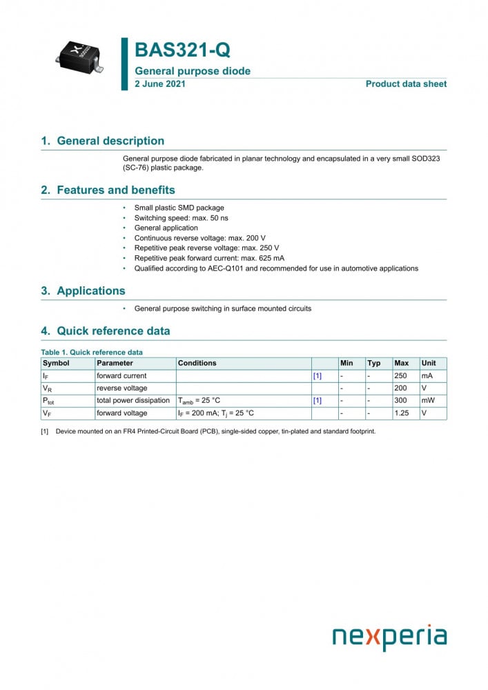 BAS321-Q datasheet page 1