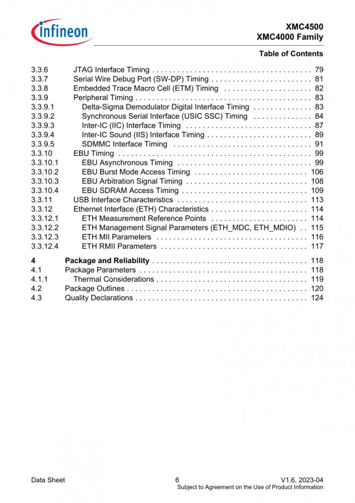 XMC4500 datasheet page 6