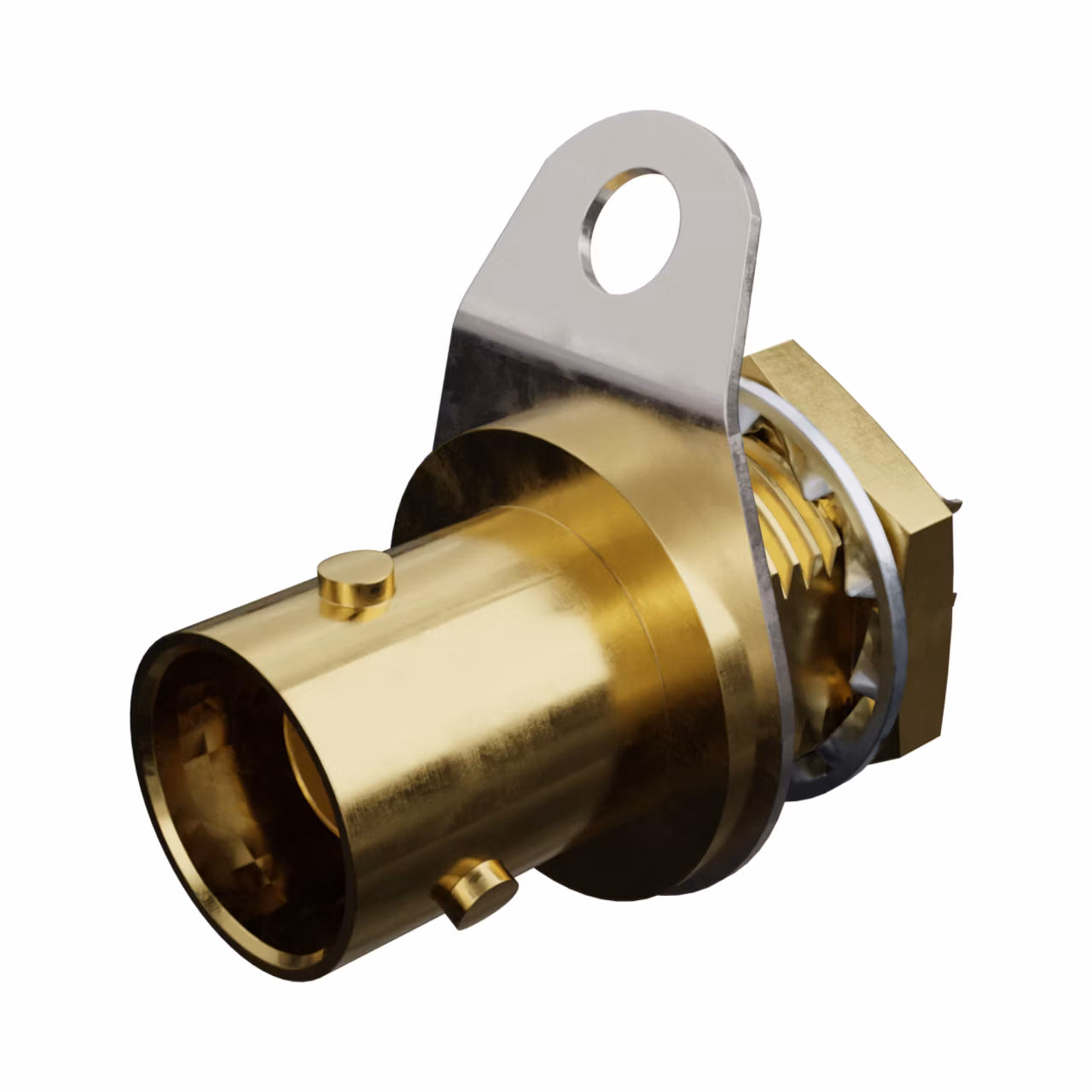 Triax Jack, Straight, Bulkhead 3 Lug with Solder Cup Contact, Gold (Au) Plated, Bag, 75 Ohms for sale