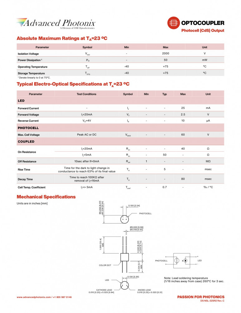 NSL-32SR2 datasheet page 2
