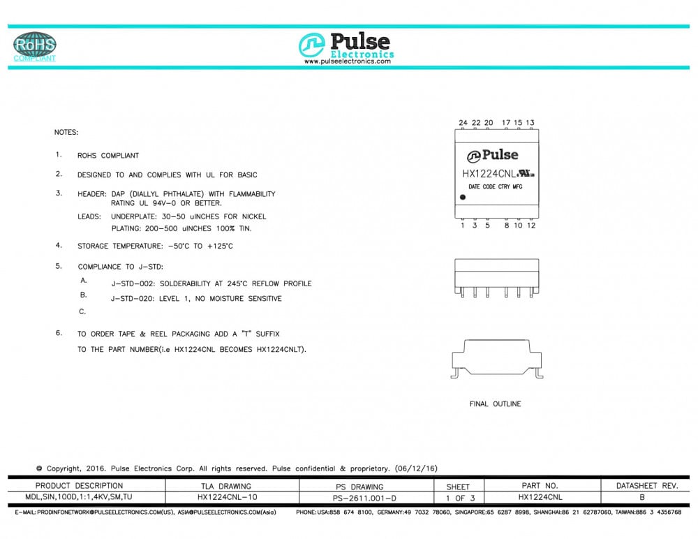HX1224CNLT datasheet page 1